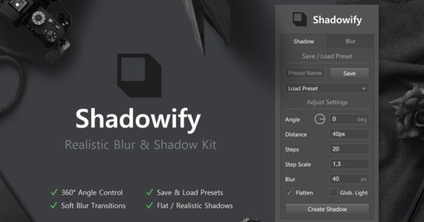 Shadowify - Realistic Blur & Shadow Kit for Photoshop CC 2015 to 2020 ...